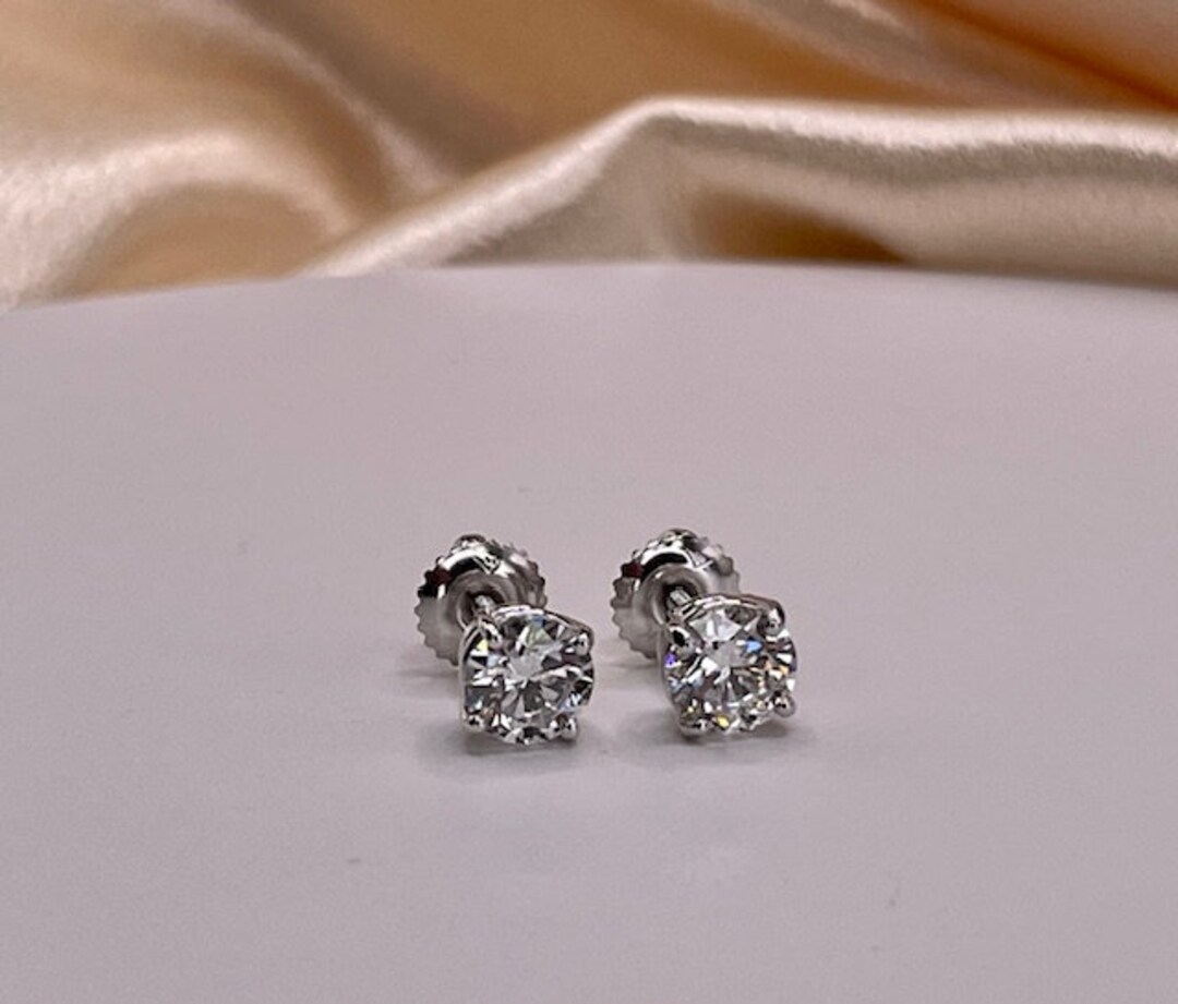1.41 Carat Total Weight Round Lab-grown Diamond Four Prong - Etsy