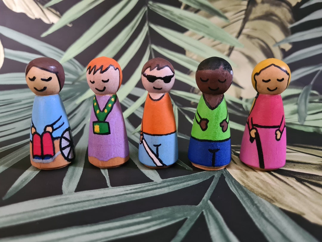 Disability Wooden Peg Dolls (set One) - Etsy