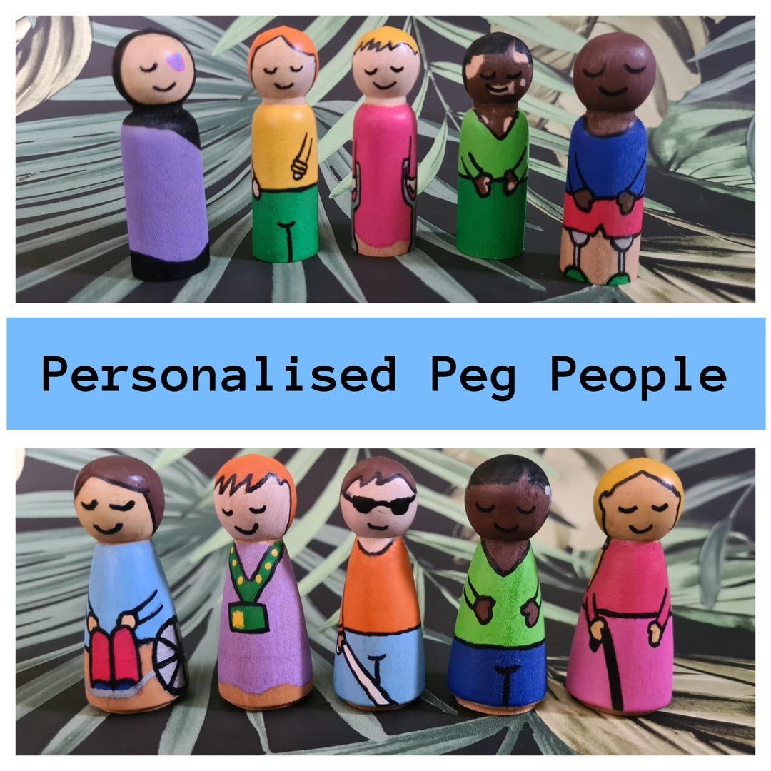 Personalised Hand-painted Disability Peg People Toy - Etsy