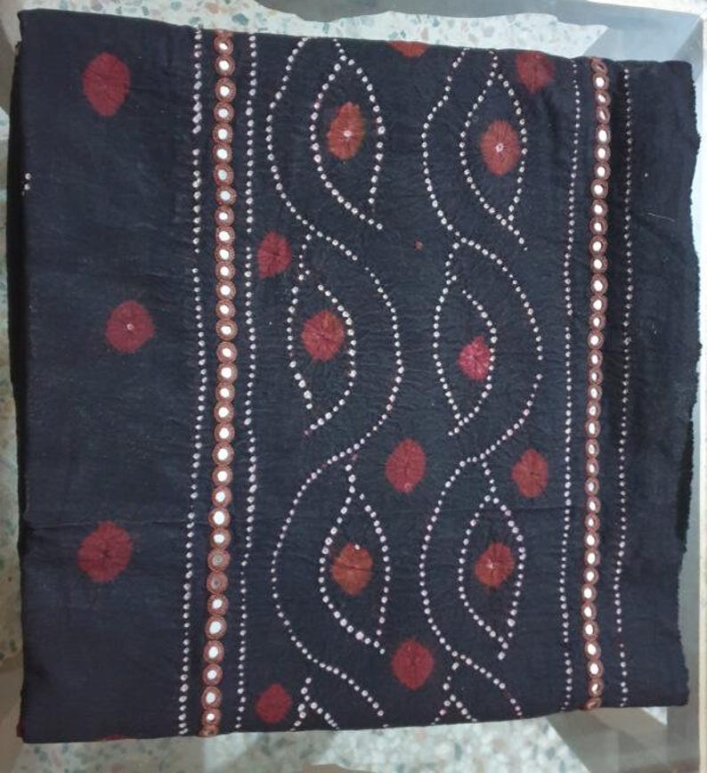 Handmade Black Sindhi Chunri Featuring Traditional Embroidery - Ethnic ...