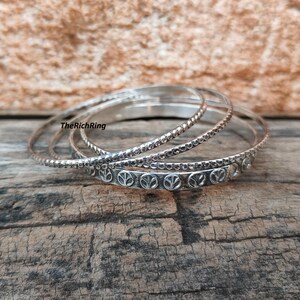 Elegant Set of 4 Silver Designer Bangles – Exquisite, Stylish Wristwear ...