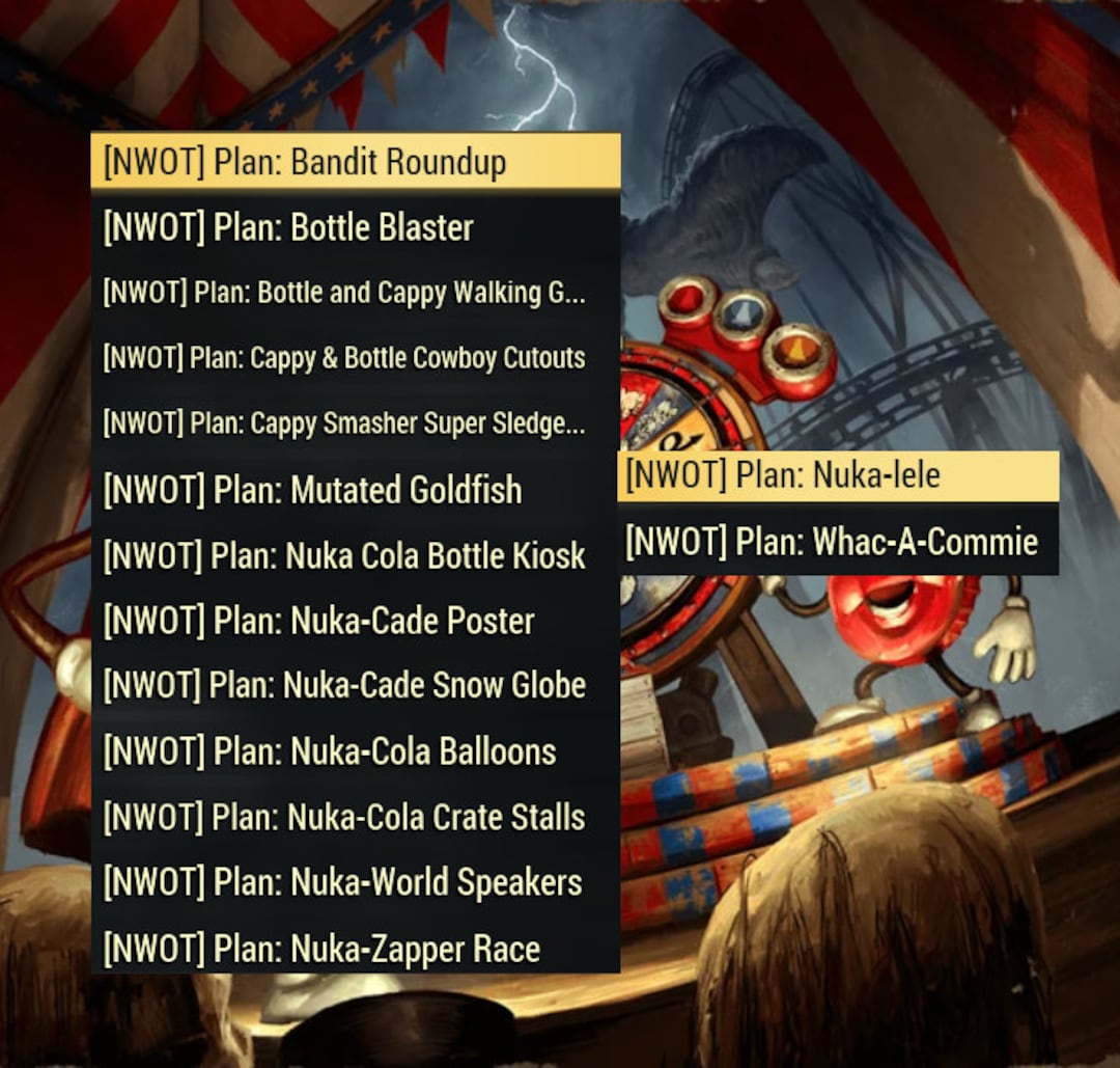 Fo76 PC Nuka World on Tour Plan Bundle 15 Plans fast Delivery - Etsy