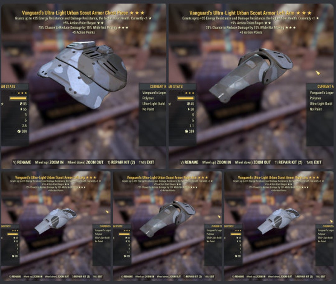 Fo76 PC Van/ap/sent Urban Scout Armour Set fast Delivery - Etsy