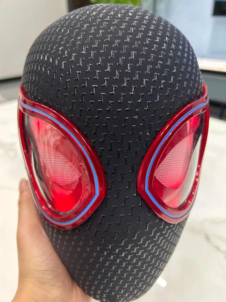 Custom Spider Miles Visor, LED Eyes Moving Eyes Ring Controller Morales ...