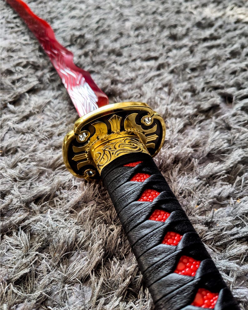 Rivers of Blood Katana, Elden Katana Ring Cosplay Metal Sword ...