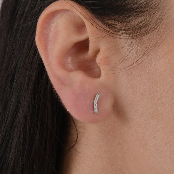 Curved Bar Earrings - Etsy