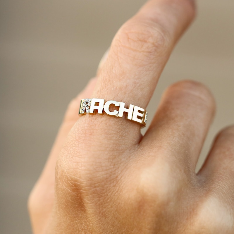 Cursive Name Ring - Etsy