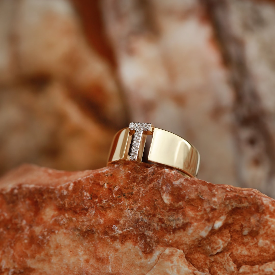 14K Gold Initial Ring, Solid Gold Letter Ring, Ring for Women ...