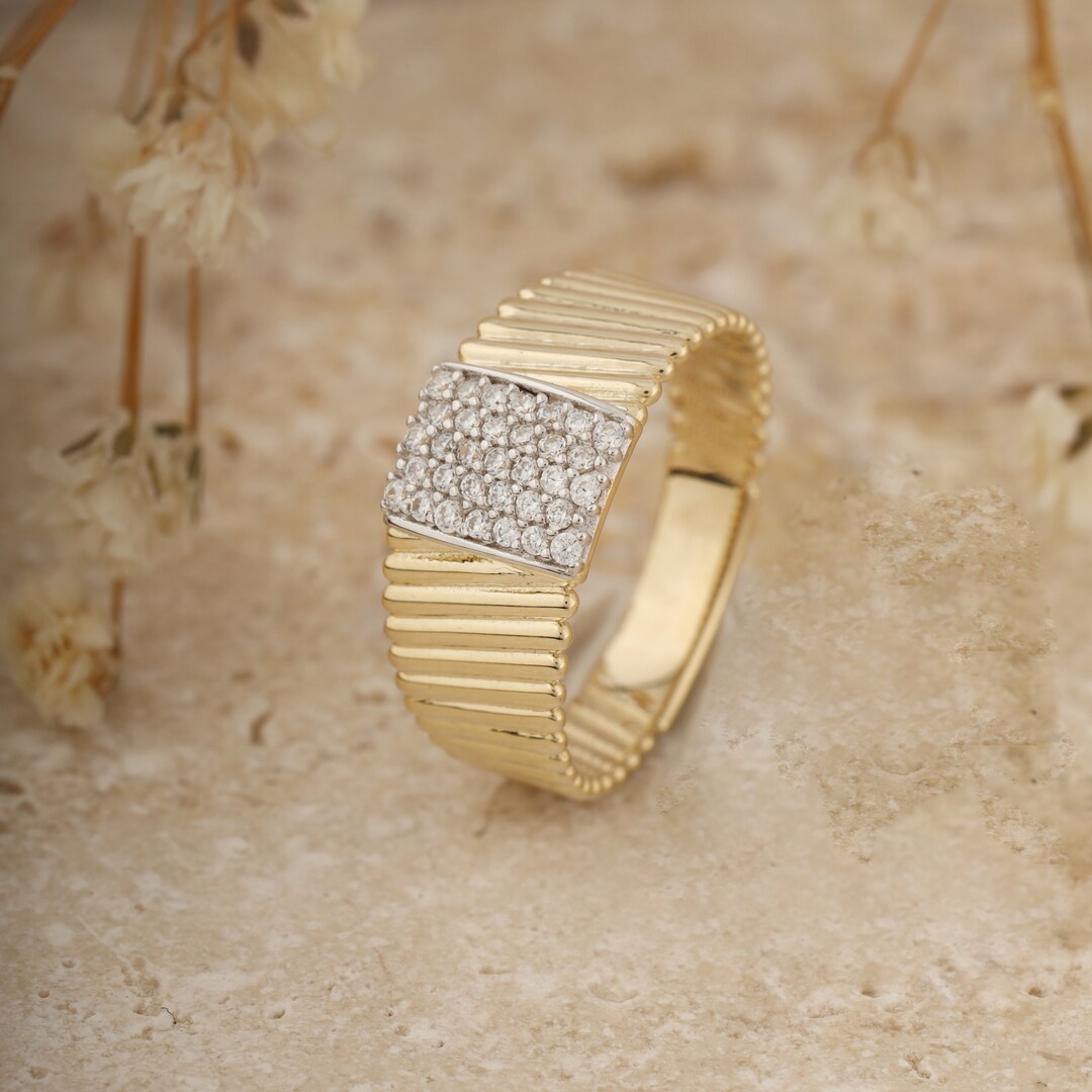 Portfairy Ring, 14 K Solid Gold Ring, Thin Gold Stacking Rings for ...