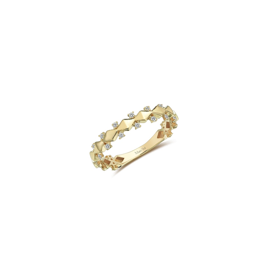 14K Solid Gold Rura Ring, Dainty Thin Gold Stacking Rings for Woman ...