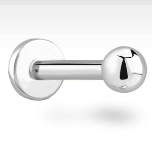 14K Solid Gold Tiny Ball Piercing - 14K Real Gold Minimalist Piercing ...