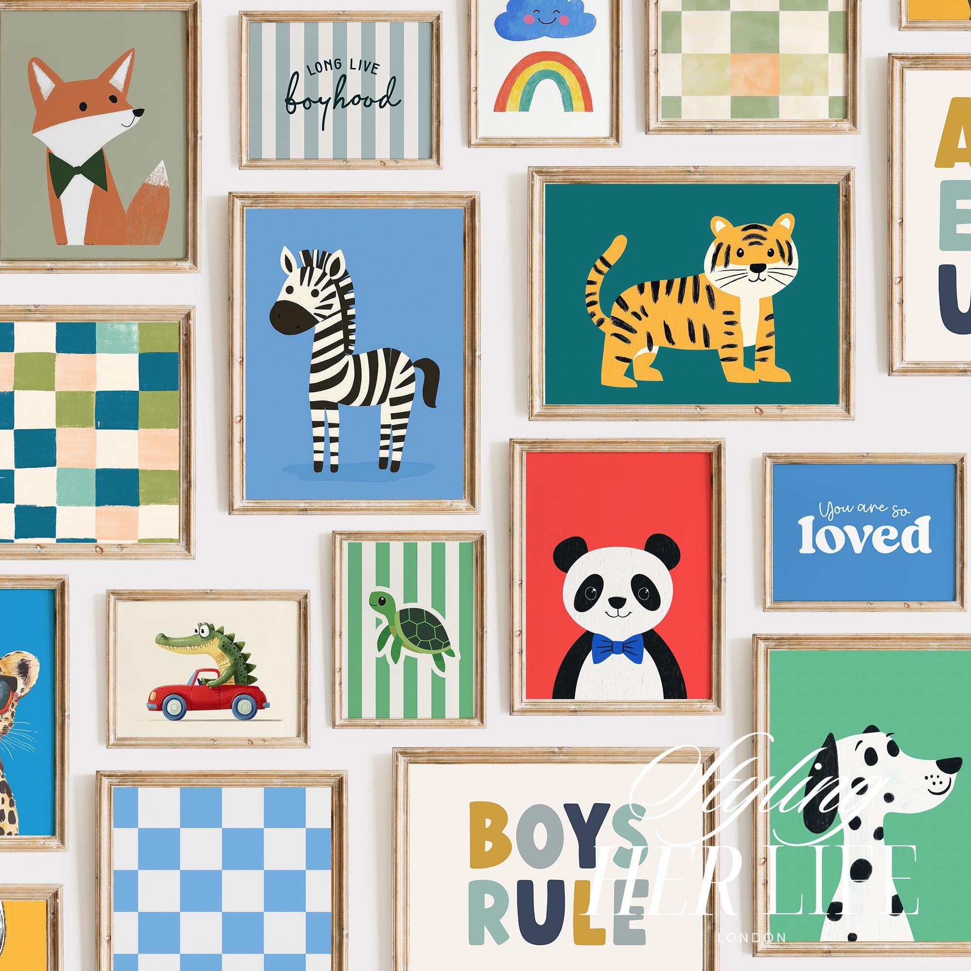 100 Boys Room Wall Art Set: Eclectic Nursery Prints (digital Download ...