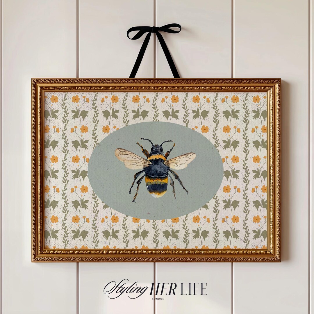 Vintage Bee Art Print: Cottagecore Nursery Decor (digital Download) - Etsy
