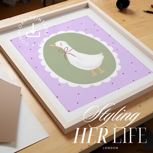 Silly Goose Nursery Print: Vintage Cottagecore Art, Girls Room Decor ...