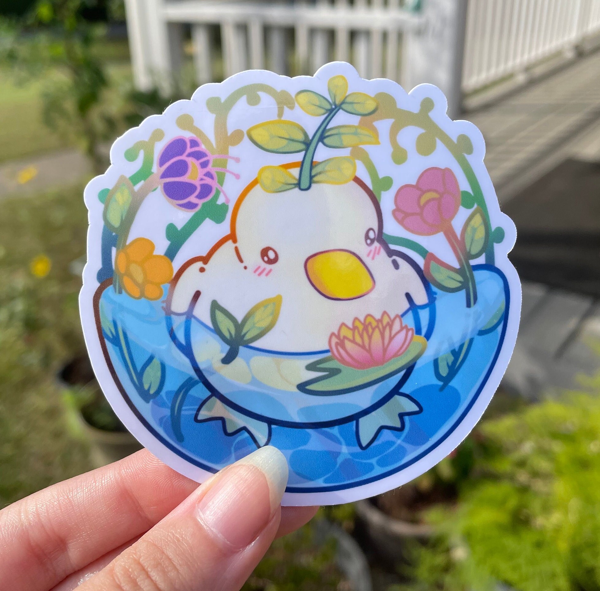 Cute Plant Duck Glossy Sticker - Etsy