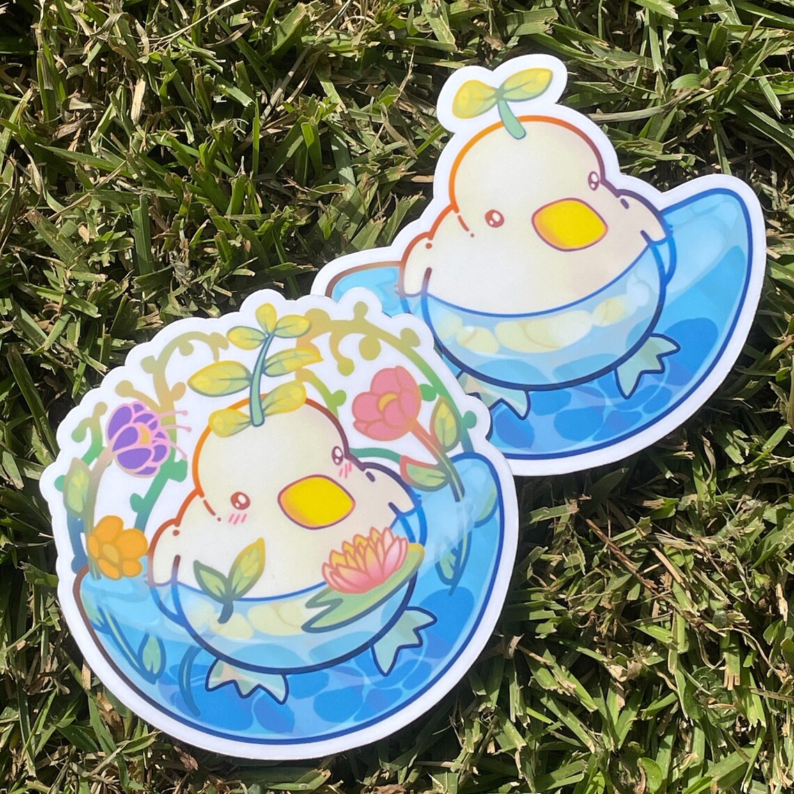 Cute Plant Duck Glossy Sticker - Etsy