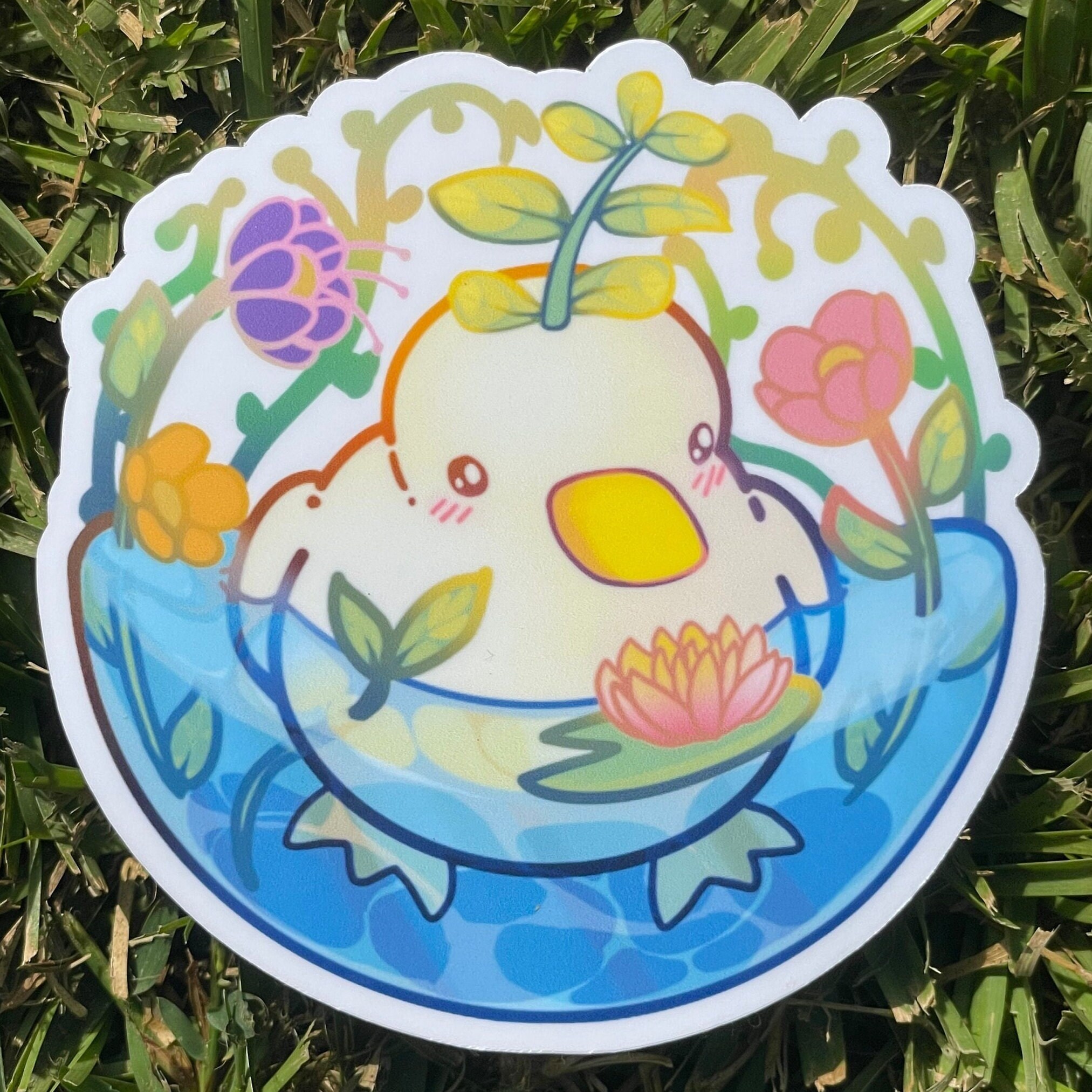 Cute Plant Duck Glossy Sticker - Etsy
