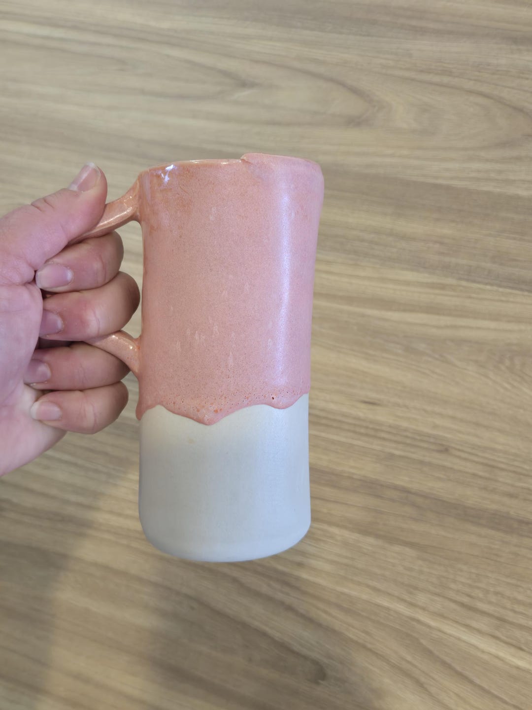 To Go Ceramic Pink Drippy Coffee Mug - Etsy