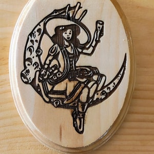 Miller High Life Moon Woman Oval Engraving - Etsy