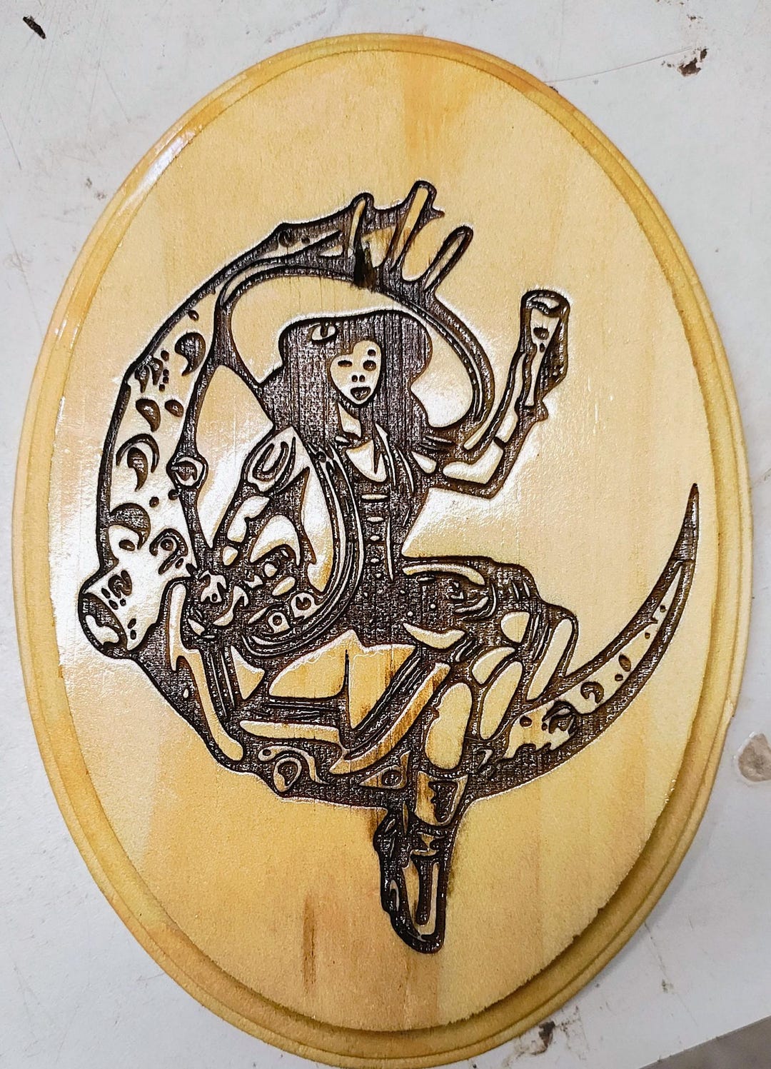 Miller High Life Moon Woman Oval Engraving - Etsy