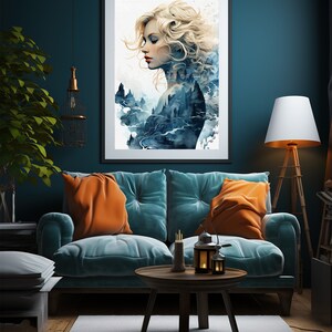 Digital Poster, Woman, High Resolution Images,painted Effect, Printable ...