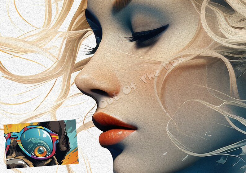 Digital Poster, Woman, High Resolution Images,painted Effect, Printable ...