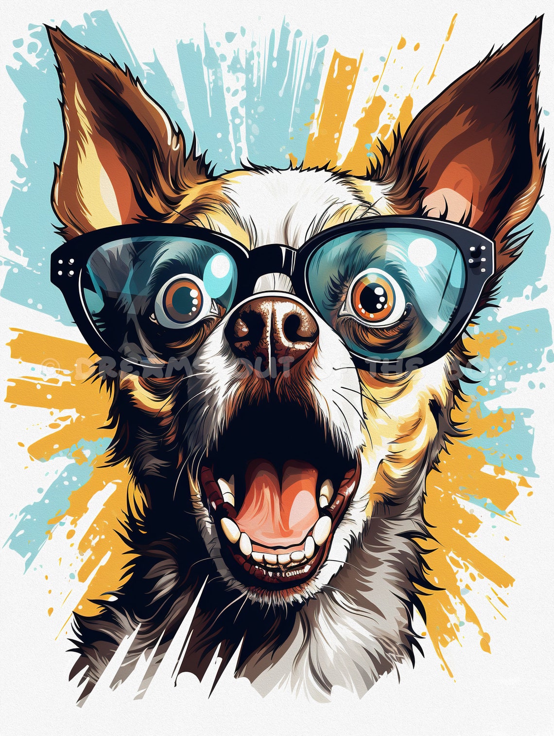Funny Dog, Digital Poster, High Resolution Images,painted Effect ...