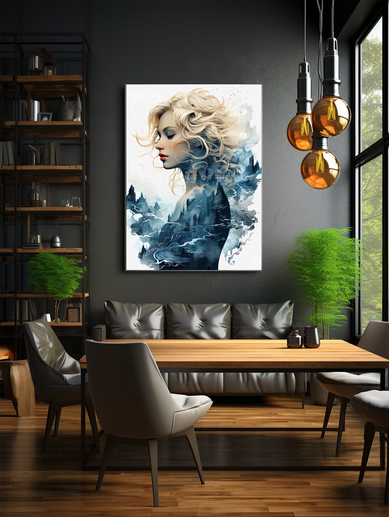 Digital Poster, Woman, High Resolution Images,painted Effect, Printable ...