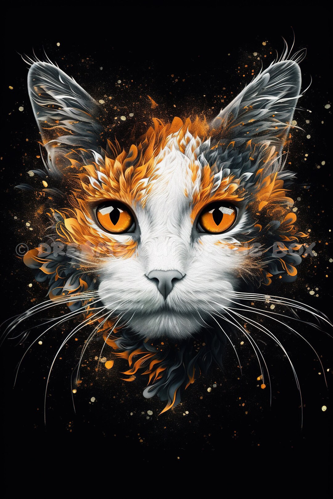 Orange Cat Digital Poster, High Resolution Images,painted Effect ...