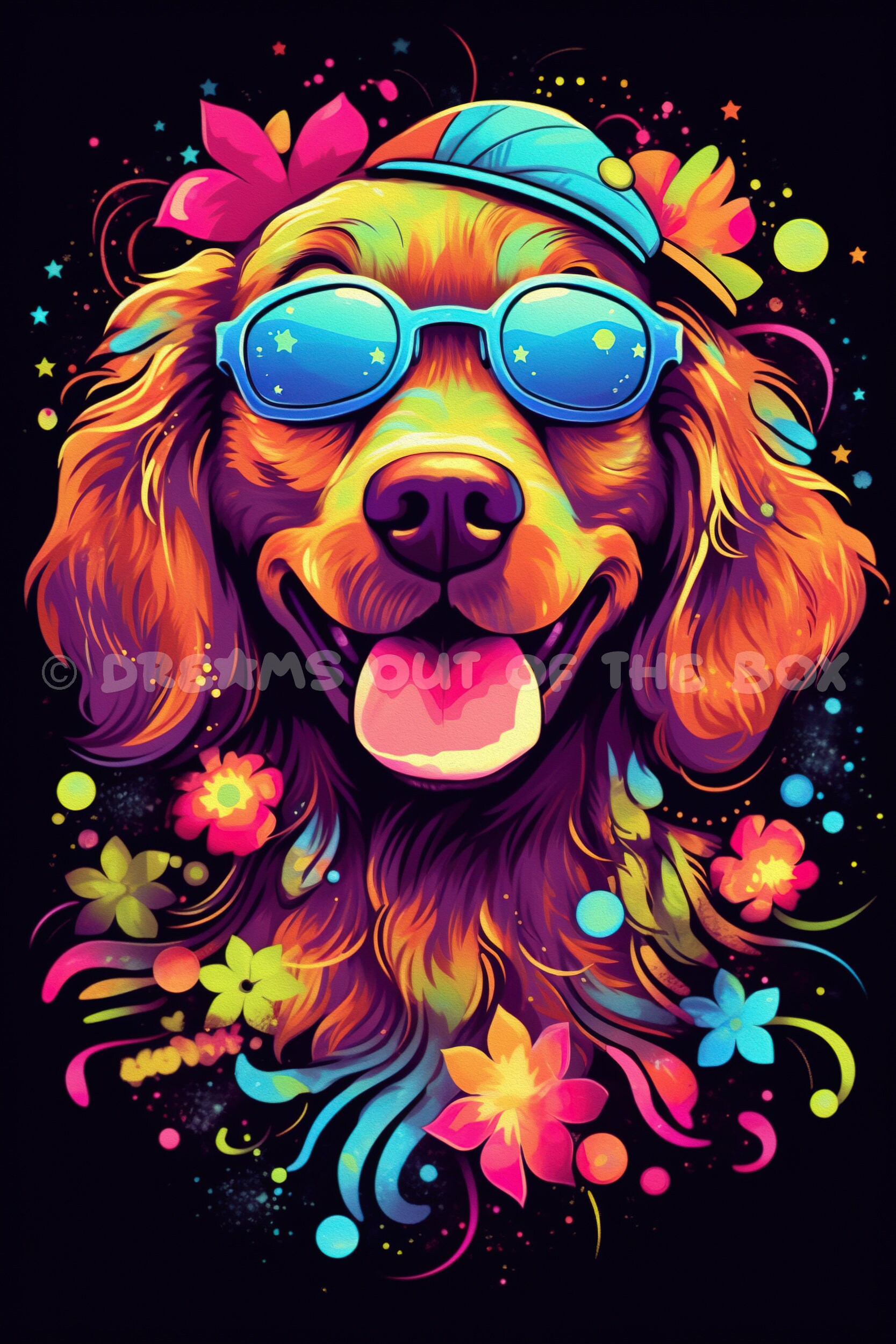Funny Dog, Digital Poster, High Resolution Images,painted Effect, Pug ...