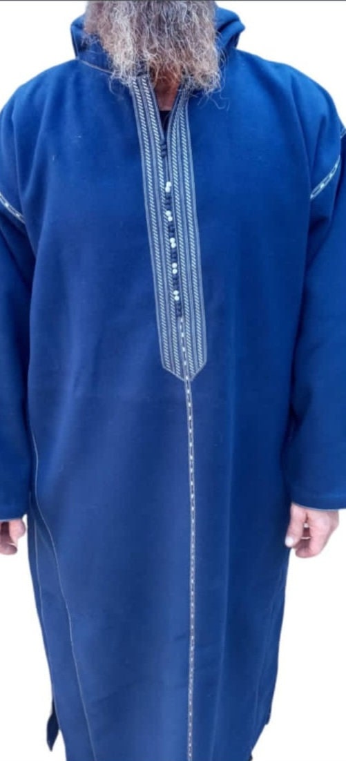 Premium Quality Djellaba. Royal Blue Thick Winter Djellaba. Size 54 - Etsy