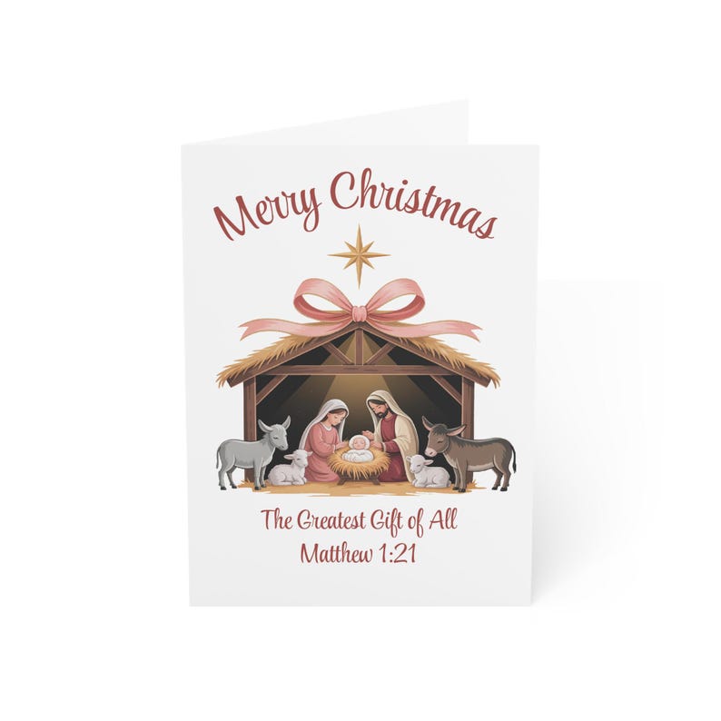 Personalized Christmas Nativity Scene Card, Holiday Cards, 10/30/50 ...