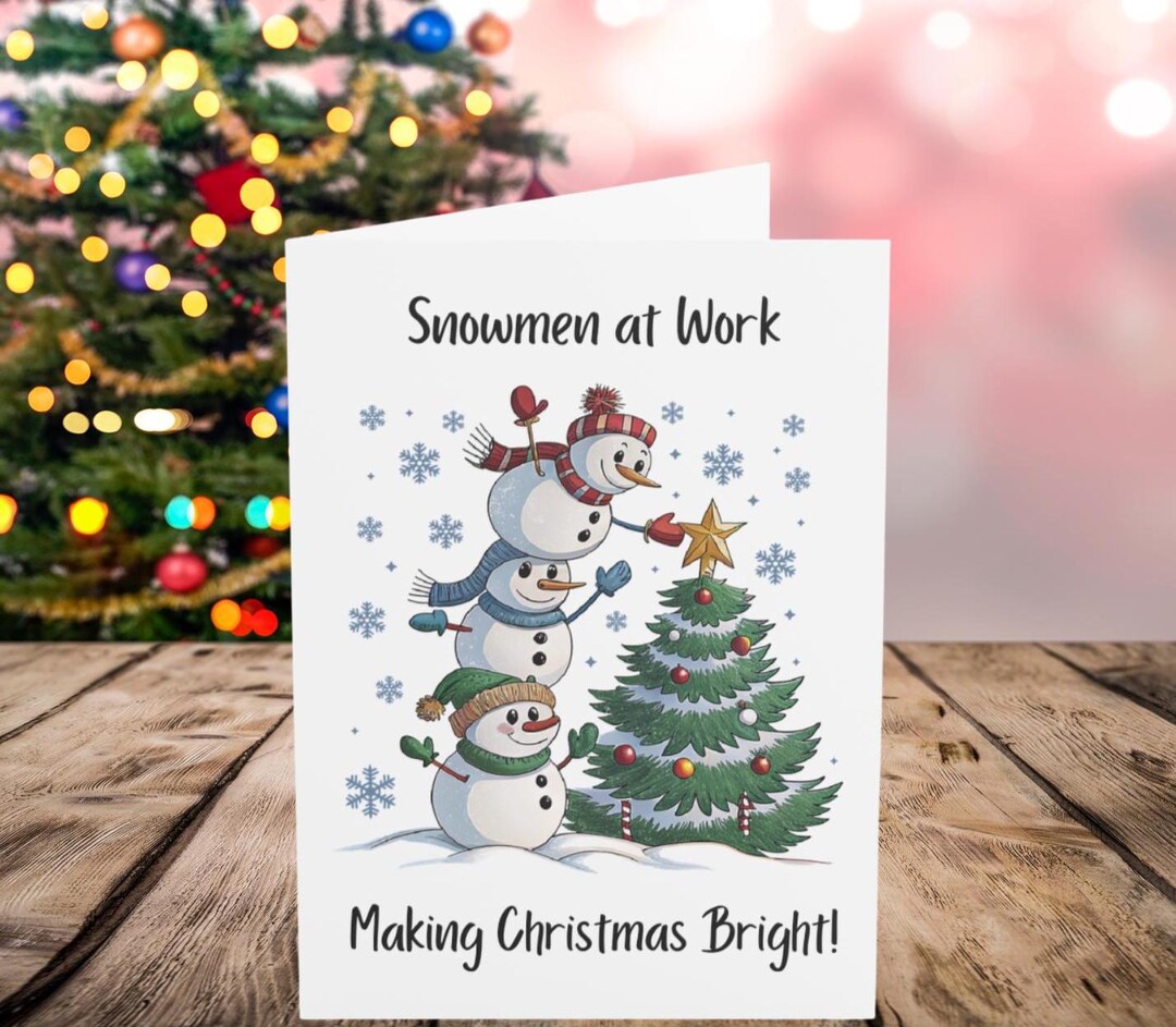 Personalized Snowmen Christmas Card Set: Holiday Greeting - Etsy