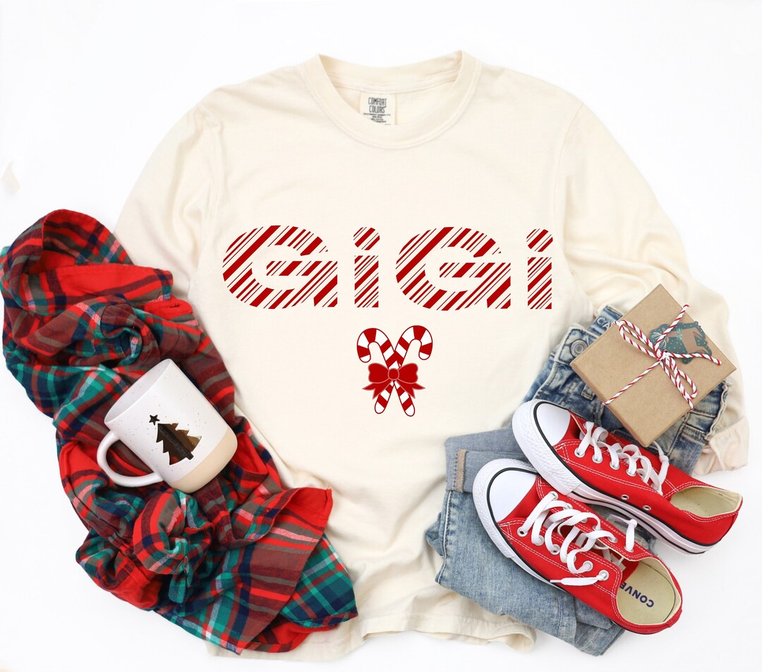 Gigi Candy Cane Long Sleeve Unisex T-shirt, Christmas Gigi Shirt ...