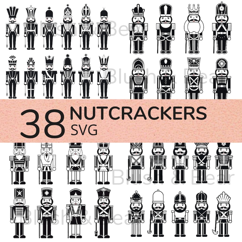 Nutcracker SVG Clipart Christmas Nutcrackers Silhouette Instant ...