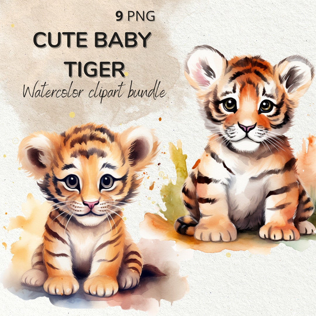 Baby Tiger Watercolor Clipart 9 PNG Watercolor Clipart Baby Shower ...