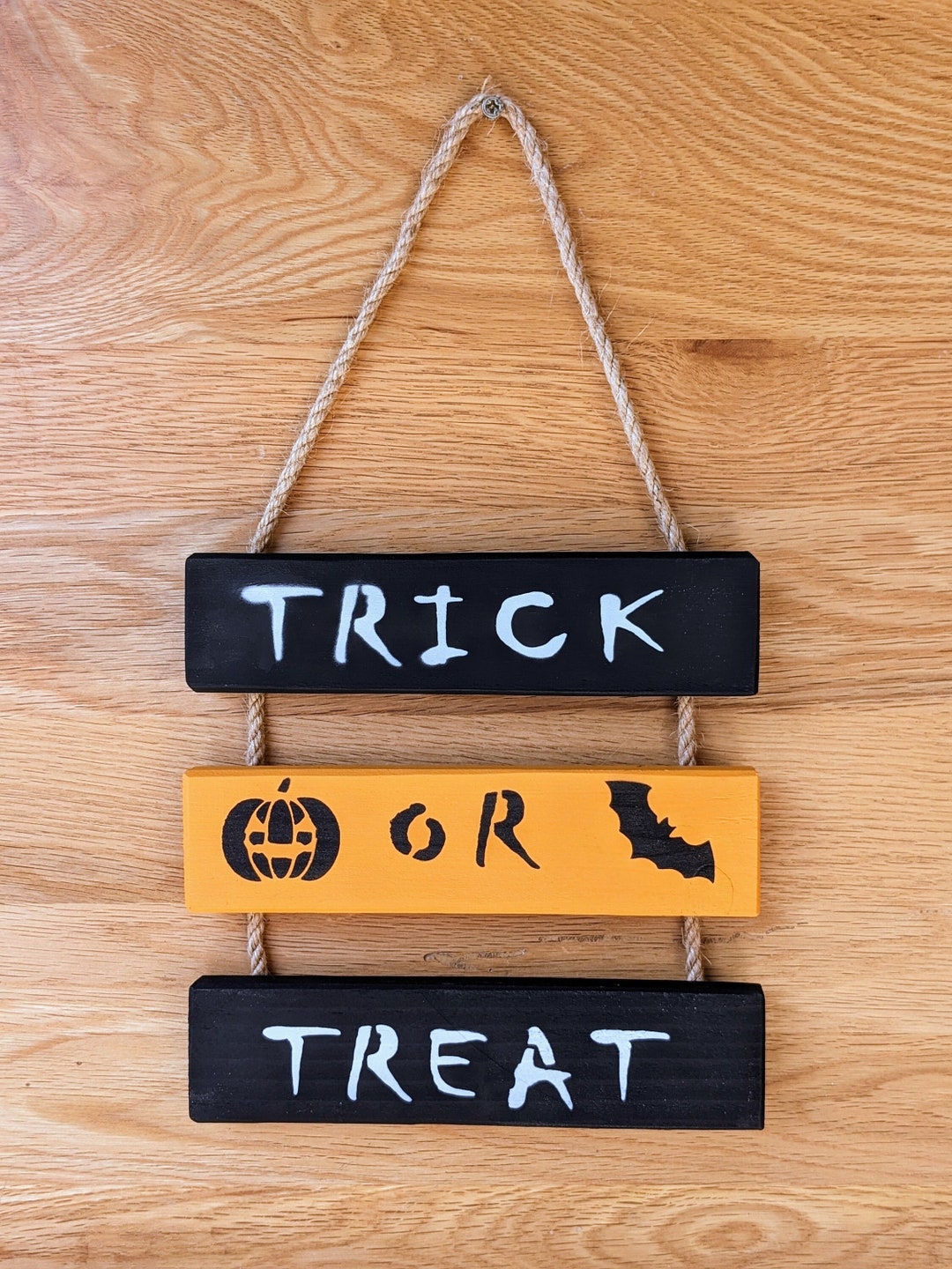 Trick or Treat Halloween Decoration Wall Hanging temporary - Etsy