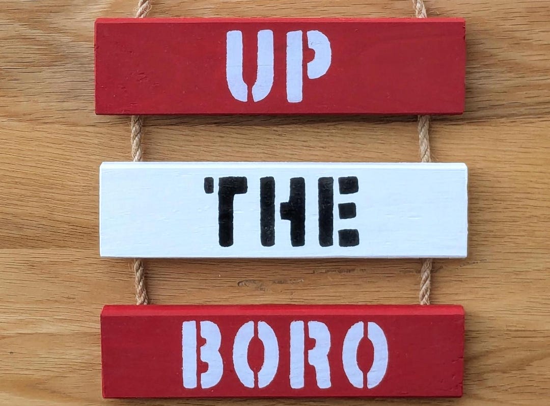 Middlesbrough FC Inspired Wall Hanging - up the Boro - Etsy UK