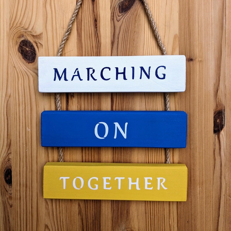 Leeds United FC Inspired Wall Hanging Marching on Together - Etsy UK