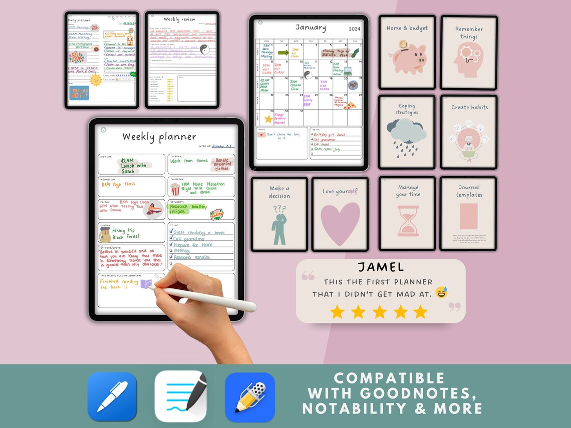 ADHD Digital Planner 2024 by an Adhder for Ipad, Goodnotes Android ...