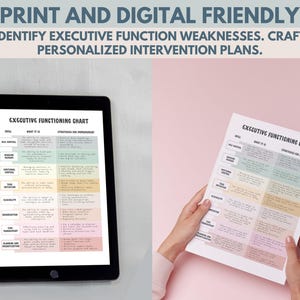 Executive Functioning Skills Chart: Therapist Handouts, ADHD, Autism ...