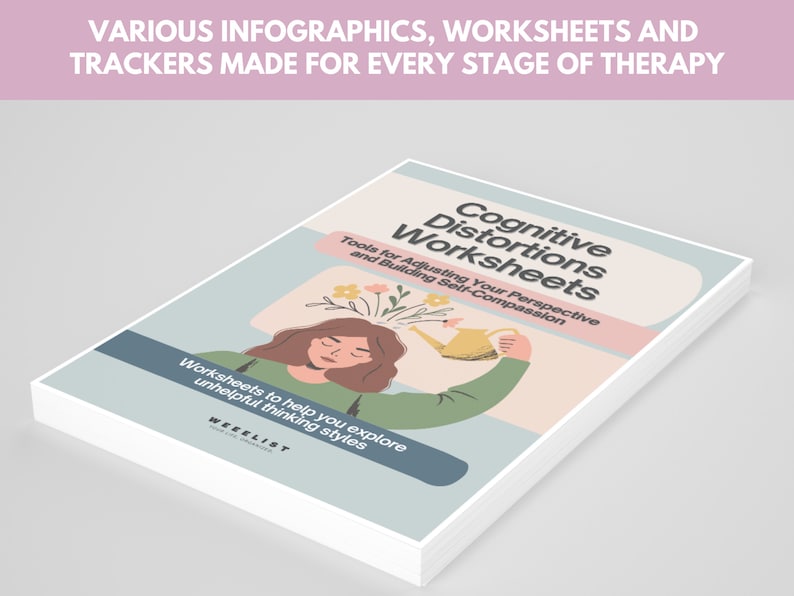Cognitive Distortion Worksheets: CBT Therapy Coping Skills (PDF ...