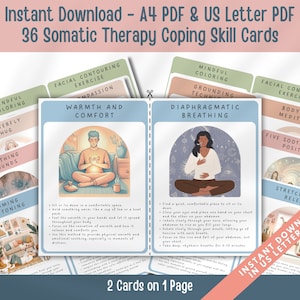 Somatic Therapy Coping Skill Cards: Anxiety & Grounding (PDF) - Etsy