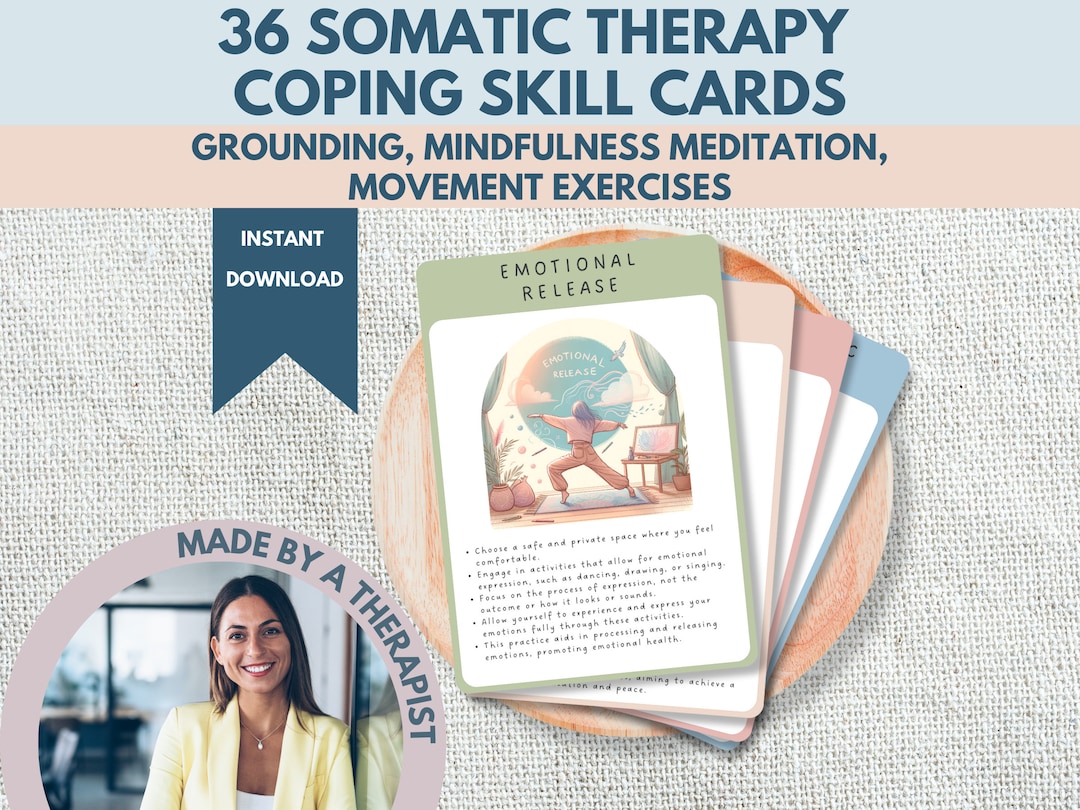 Somatic Therapy Coping Skill Cards Exercise Awareness Healing Vagus ...