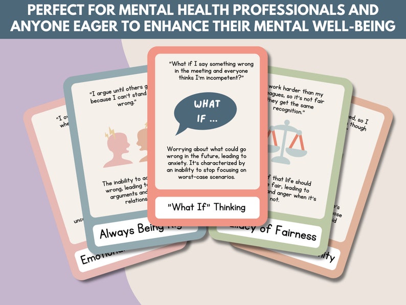 Cognitive Distortion Cards Flashcards, Unhelpful Thinking Errors ...