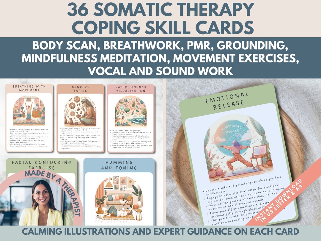 Somatic Therapy Coping Skill Cards Exercise Awareness Healing Vagus