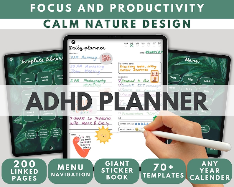 ADHD Digital Planner by an Adhder for Ipad, Goodnotes & Android, Adult ...