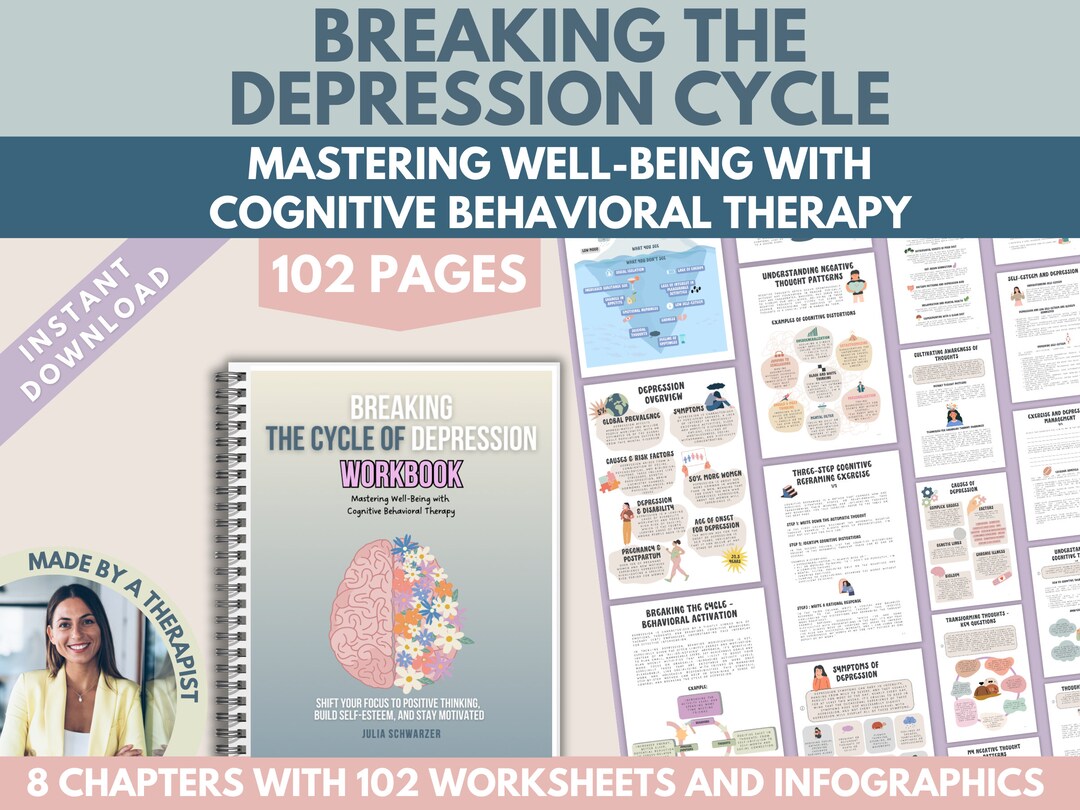 Breaking the Depression Cycle Workbook, Overcoming Anxiety, Counseling ...