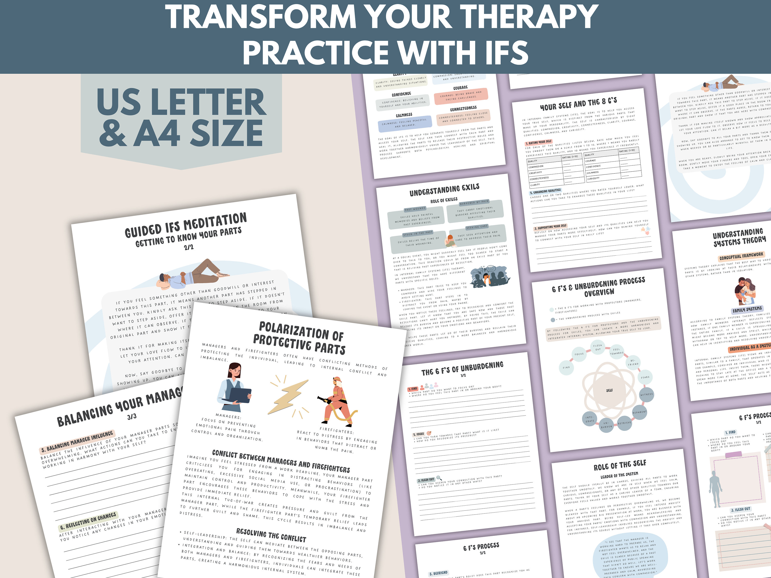 IFS Workbook, Internal Family Systems Worksheets Workbook Cheat Sheets ...