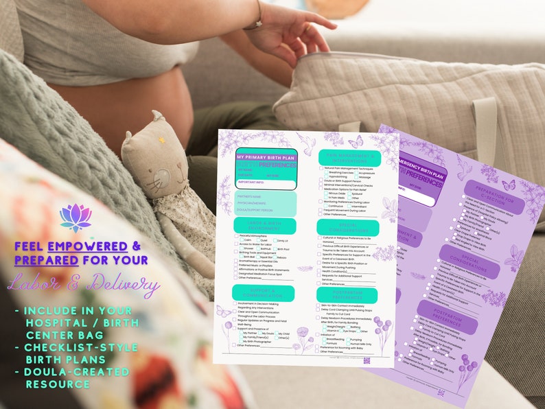 Comprehensive Birth Plan Template + Cesarean C-section Plan - Canva ...